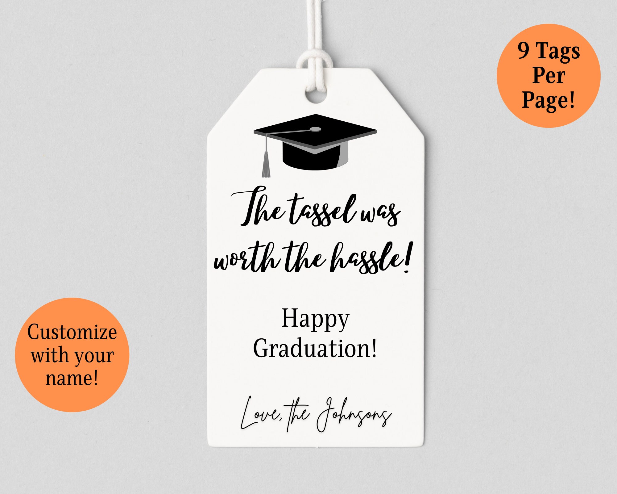 Custom Graduation Gift Tags Personalized Happy Graduation - Etsy