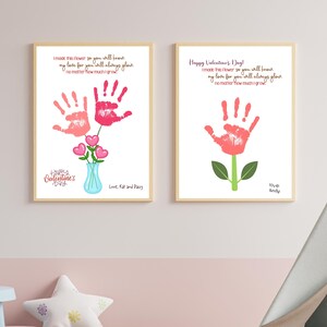 Valentines Day Handprint Craft Printable, Flower Poem Fun Art for Kids ...