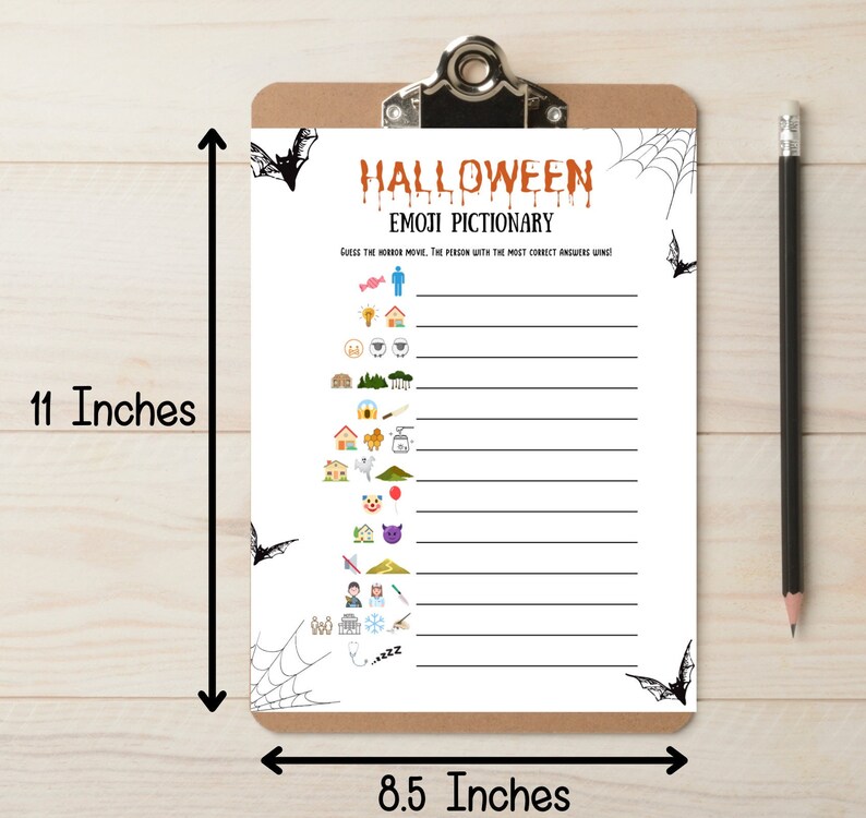 Halloween Emoji Game Printable Emoji Pictionary Party Game - Etsy