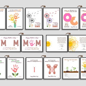 Mothers Day Handprint Craft Bundle for Kids Printable Card Art Activity ...