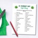 St Patrick's Day Irish Slang Game Printable, St Paddy's Party Games, St ...