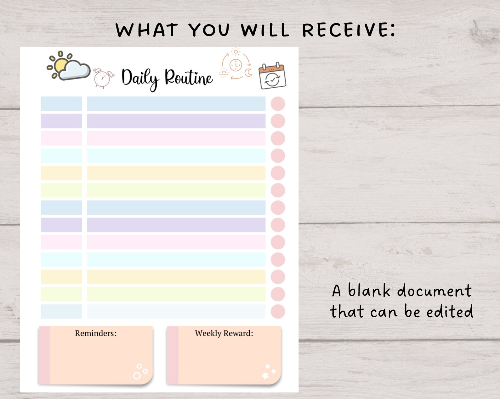 Daily Routine Chore Chart for Kids Daily Schedule Template - Etsy
