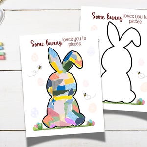 Easter Bunny Crafts for Kids Printable DIY Torn Paper Art Activity ...