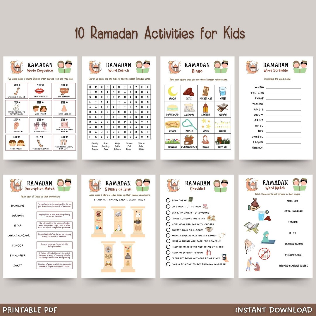 Ramadan Activity for Kids Printable, Eid Activities, Kids Ramadan ...