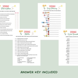 Spring Games Bundle Printable Spring Activities Adults & - Etsy