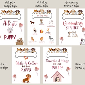 Puppy Party Signs Printable Adopt a Puppy Party Games Dog - Etsy
