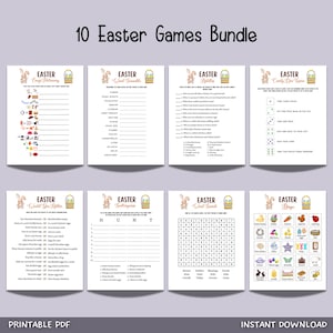 Easter Games Bundle Printable, Easter Activity Kids, Easter Party Games ...