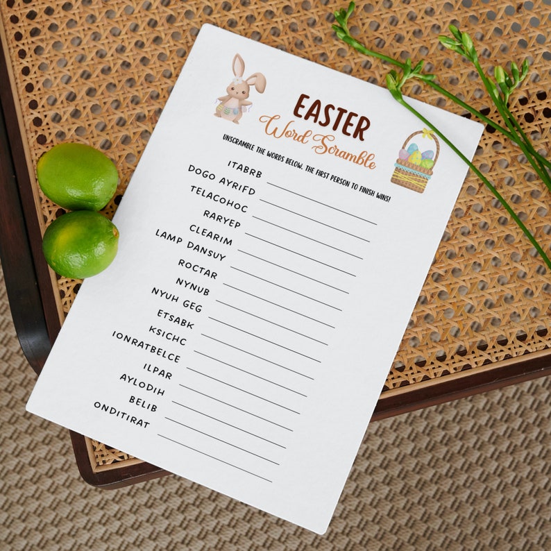 Easter Word Scramble Game Printable, Easter Party Game, Kids Easter ...