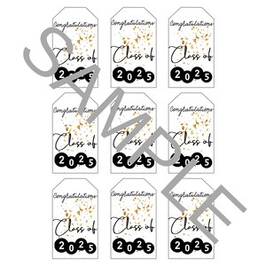 Printable Graduation Gift Tags, Class of 2025 Grad Tags, Congrats Grad ...