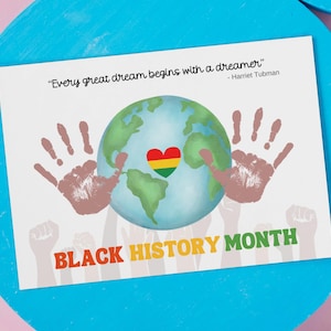 Black History Month Handprint Craft Printable PDF DIY Art Kids Activity ...