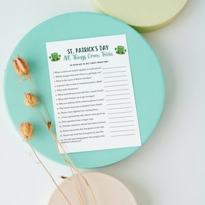 St. Patrick's Day Green Trivia Game Printable, All Things Green ...