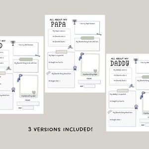 All About My Dad Printable Fathers Day Questionnaire All - Etsy