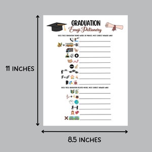 Graduation Emoji Pictionary Game Printable, Graduation Party Activity ...