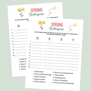 Spring Games Bundle Printable Spring Activities Adults & - Etsy