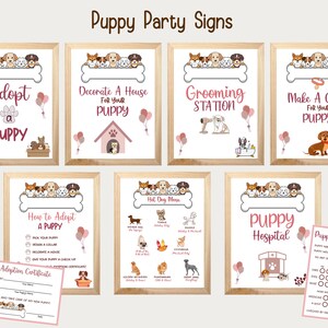 Puppy Party Signs Printable Adopt a Puppy Party Games Dog - Etsy