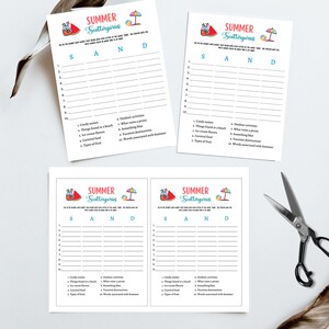 Summer Scattergories Game Printable, Pool Party Game, Summer Camp ...