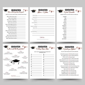 Graduation Party Games Bundle Printable, High School Senior Grad Party ...