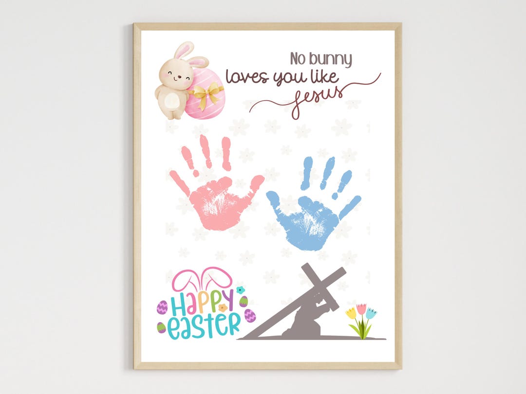 Happy Easter Handprint Craft Printable, DIY Gift Religious Christian ...