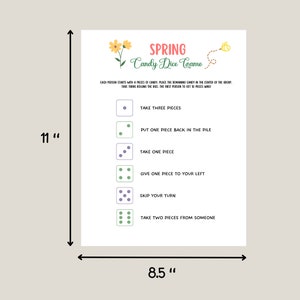 Spring Candy Dice Game Printable, Spring Activity Adults & Kids ...