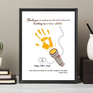 Father's Day Bible Craft Kids Printable, DIY Handprint Card Scripture ...