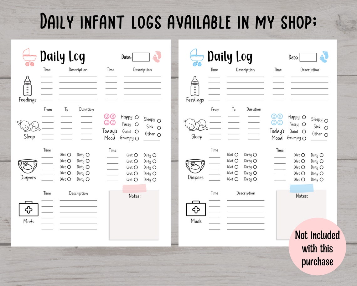 Daily Toddler Log Printable Infant Toddler Daily Report - Etsy