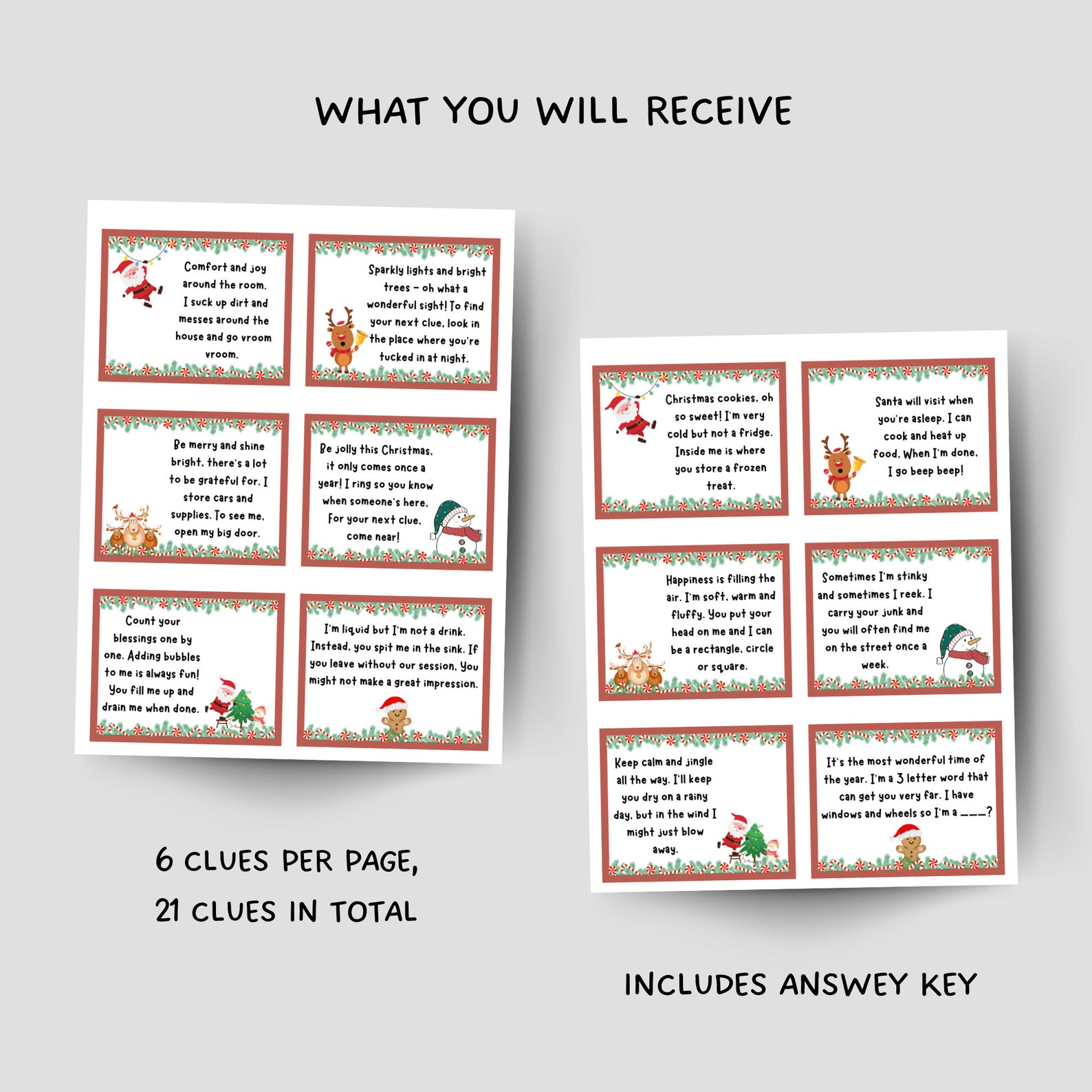 Indoor Christmas Treasure Hunt for Kids, Christmas Scavenger Hunt ...