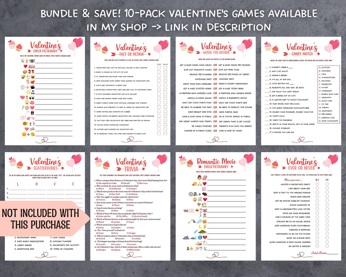 Valentine's Day Fact or Fiction Game Printable Valentines - Etsy