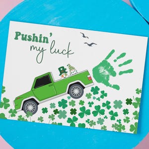 St Patricks Day Clover Handprint Craft Printable, DIY March Shamrock ...