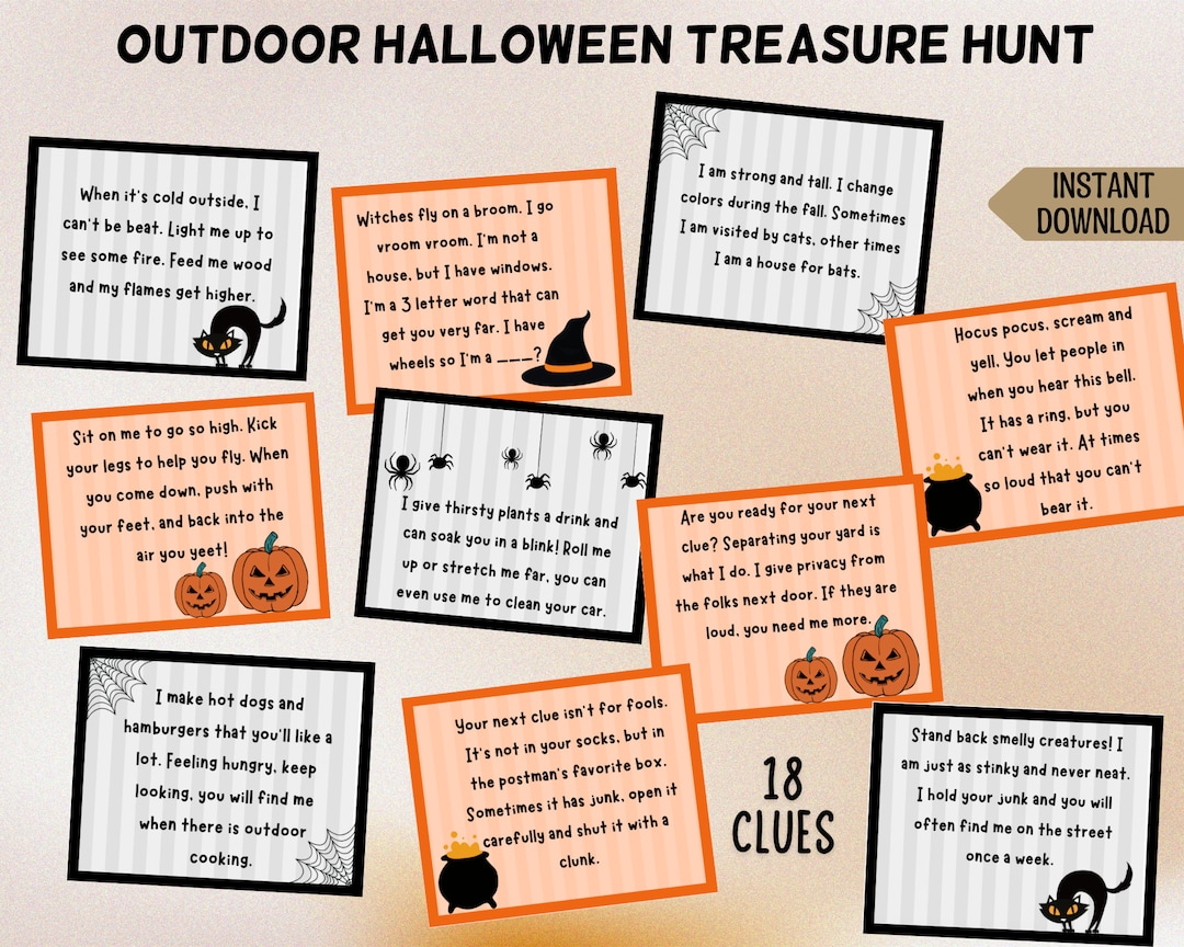 Outdoor Halloween Scavenger Hunt for Kids Halloween Treasure - Etsy