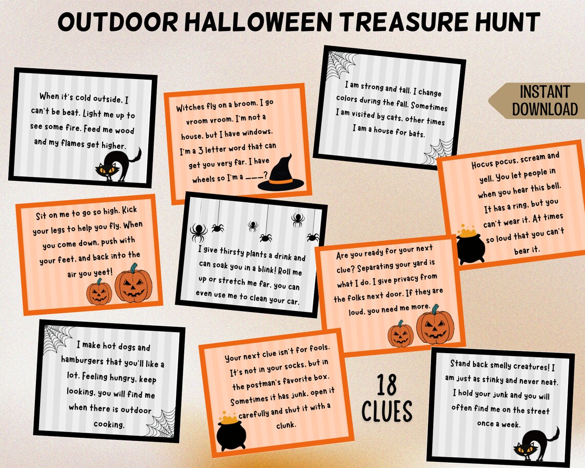 Outdoor Halloween Scavenger Hunt for Kids Halloween Treasure - Etsy