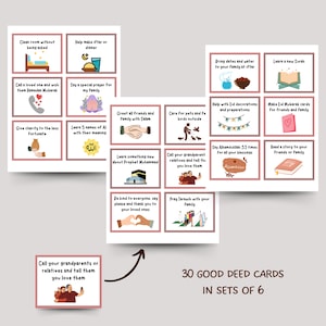 30 Ramadan Good Deeds Cards Printable, Ramadan Advent Cards, Kids ...