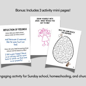 Easter Story Mini Book for Kids Printable Coloring Bible Lesson Sunday ...