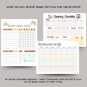 Editable Family Chores Printable, Cleaning Schedule, Digital Planner ...