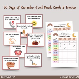 30 Ramadan Good Deeds Cards Printable, Ramadan Advent Cards, Kids ...