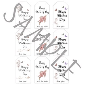 Mother's Day Editable Gift Tag, Custom Happy Mother’s Day Printable ...