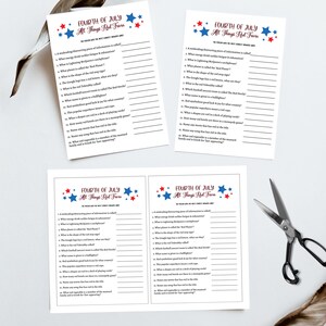 4th of July Party Games Printable, Independence Day Patriotic American ...