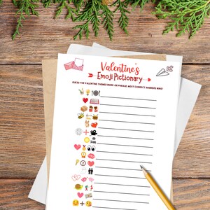 Valentine's Day Emoji Pictionary Game Printable Fun Emoji - Etsy