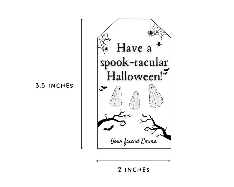 Halloween Favor Tags Printable Template Editable Halloween - Etsy