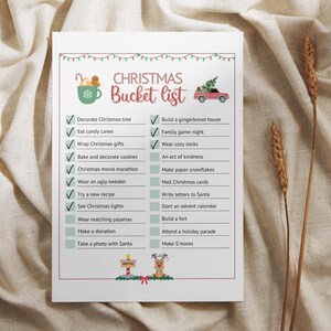 Christmas Bucket List Editable Printable, Custom Bucket List, Xmas ...