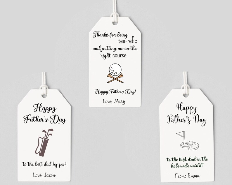 Happy Father's Day Golf Gift Tags Printable Golf Gift - Etsy