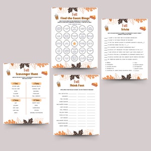 Fall Games Bundle Printable, Fun Autumn Games, Fall Time Family ...