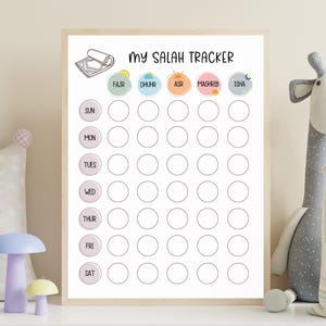 Islamic Salah Weekly Tracker Printable for Kids, Muslim Children Daily ...