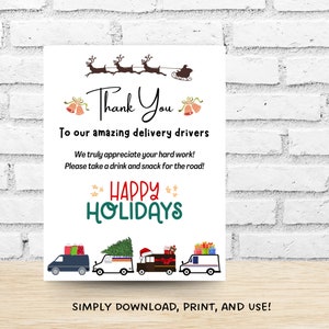 Delivery Driver Appreciation Sign, Delivery Driver Thank You Snack ...