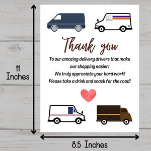 Delivery Driver Appreciation Sign Thank You Sign Snack & - Etsy