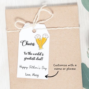 Happy Father's Day Custom Gift Tags Printable, Worlds Greatest Dad ...