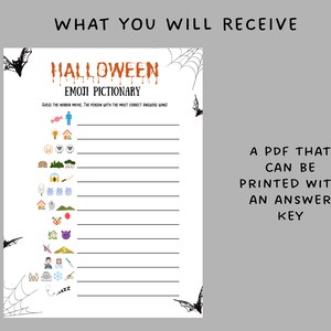 Halloween Emoji Game Printable Emoji Pictionary Party Game - Etsy