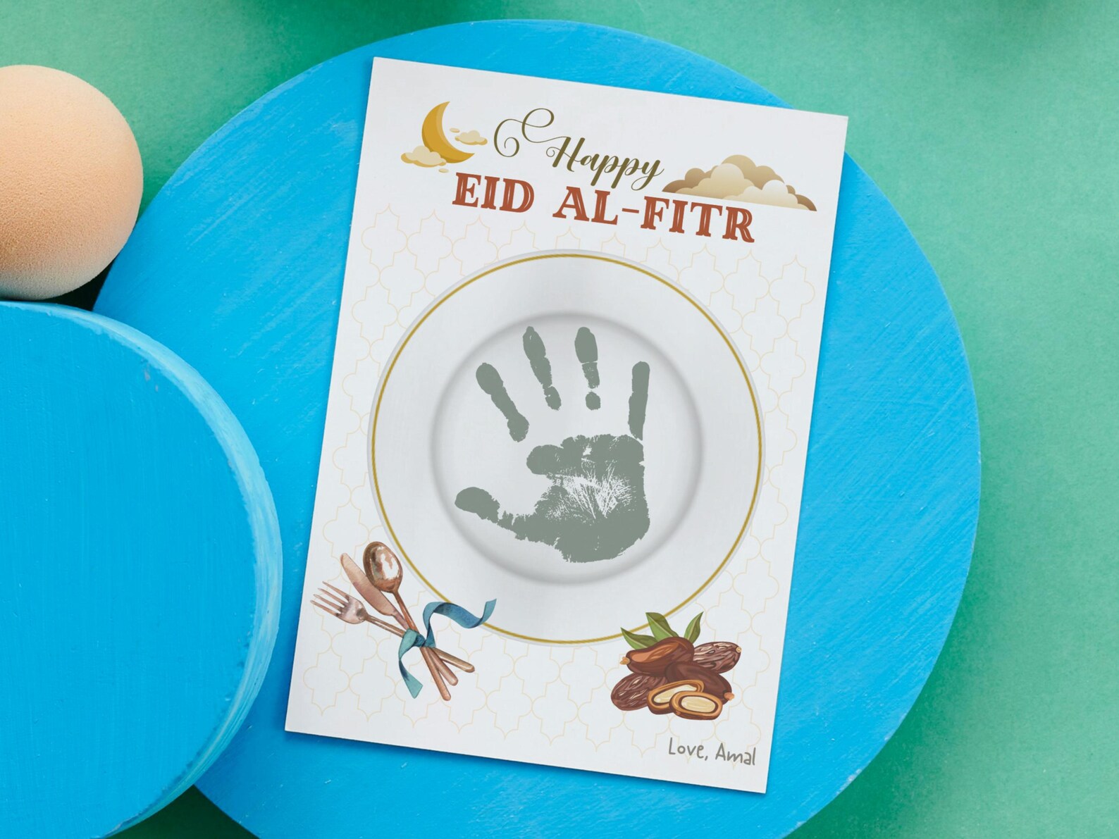Ramadan Handprint Footprint Crafts Printable, Eid DIY Art Holiday ...