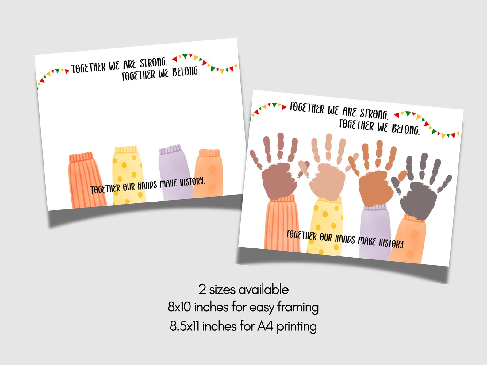 Black History Month Handprint Craft Bundle for Kids, MLK Day Diversity ...