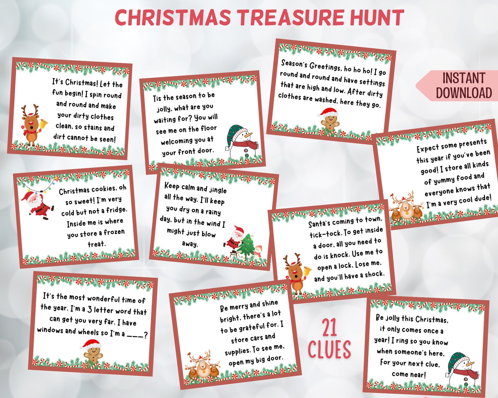 Indoor Christmas Treasure Hunt for Kids Christmas Scavenger - Etsy