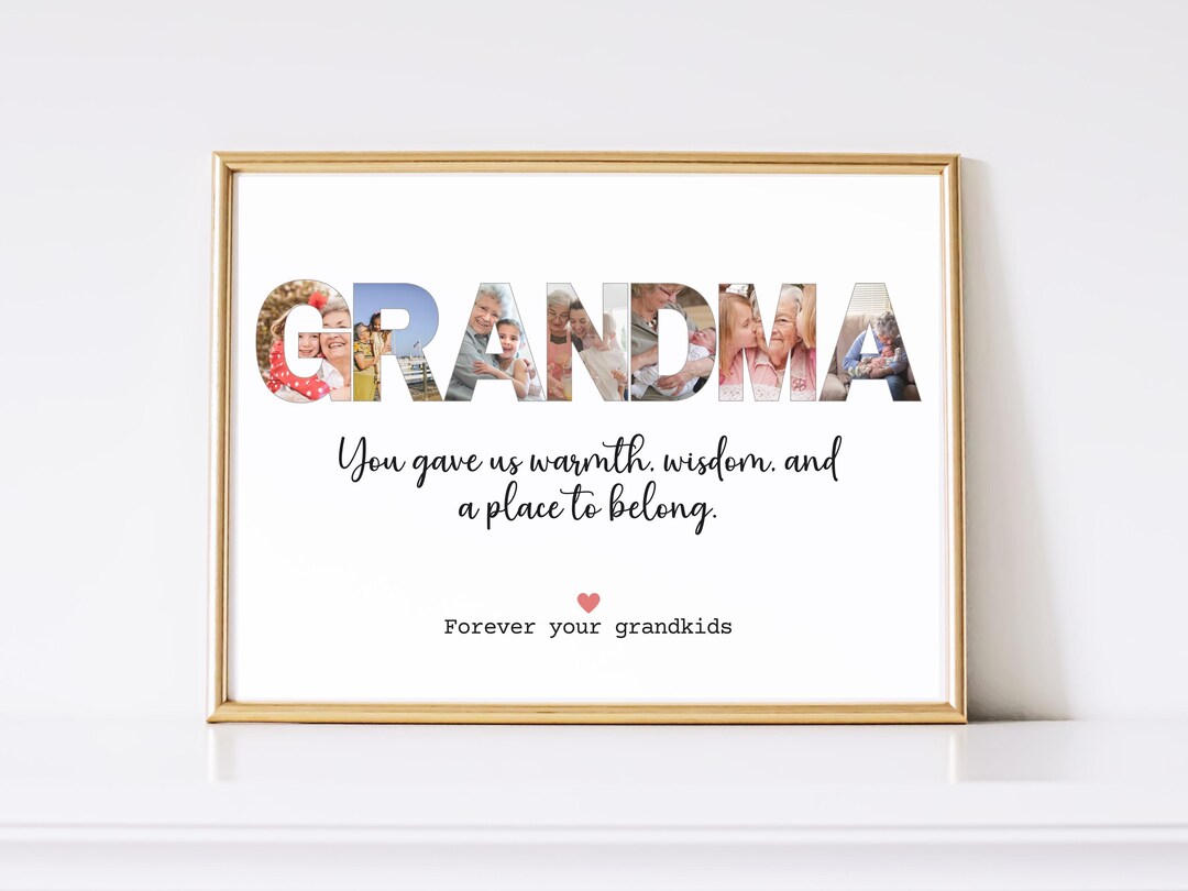 Custom Grandma Photo Collage Printable, Personalized Grandparents Day ...